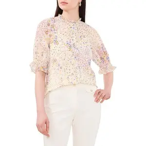 Chaus Floral Ruffle Edge Blouse
