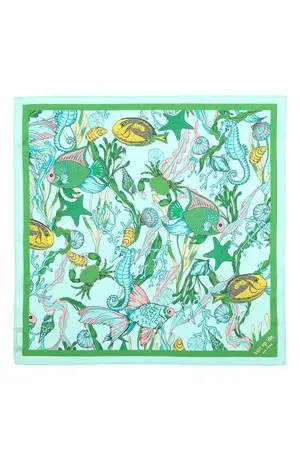 Kate Spade New York Under The Sea Silk Bandana Scarf - Low Tide