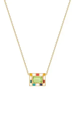 NEVERNOT Mini Chess Pendant Necklace - Green/gold
