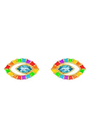 NEVERNOT Show N Tell Topaz Stud Earrings