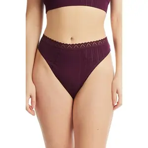 Hanky Panky Mellowluxe™ High Cut Thong Dried Cherry