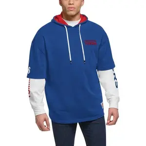 Tommy Hilfiger White Philadelphia 76ers Matthew 2-in-1 T-shirt & Hoodie Combo Set - Royal