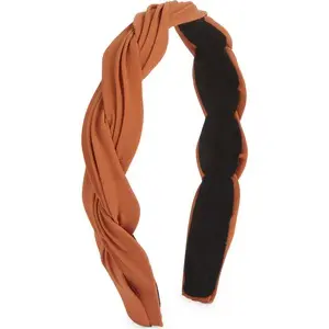 Tasha Braided Pleated Headband - Rust