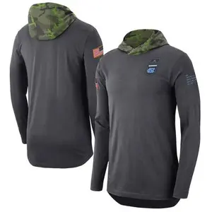 JORDAN BRAND North Carolina Tar Heels Military Long Sleeve Hoodie T-shirt - Anthracite