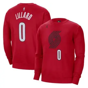 JORDAN BRAND Damian Lillard Portland Trail Blazers Statement Name & Number Pullover Sweatshirt - Red