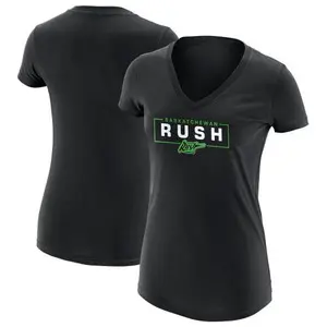 ADPRO SPORTS Saskatchewan Rush Primary Logo V-neck T-shirt - Black