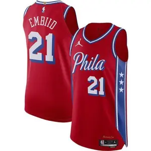 JORDAN BRAND Joel Embiid Philadelphia 76ers Authentic Player Jerseystatement Edition - Red