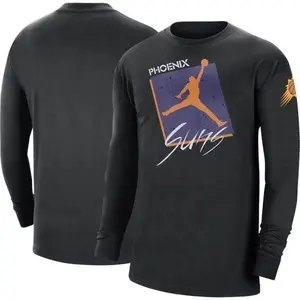 JORDAN BRAND Phoenix Suns Courtside Max 90 Vintage Wash Statement Edition Long Sleeve T-shirt - Black