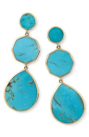 Ippolita Three-stone Teardrop Earrings - Gold/turquoise