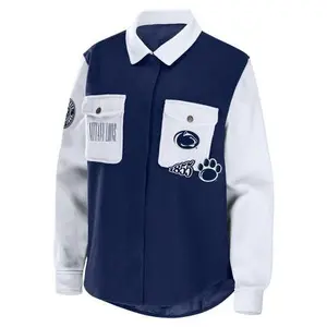 WEAR BY ERIN ANDREWS Penn State Nittany Lions Embroidered Shirt Jacket - Navy