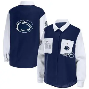 WEAR BY ERIN ANDREWS Penn State Nittany Lions Embroidered Shirt Jacket - Navy