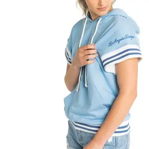 LUSSO Los Angeles Dodgers Mabel Tri-blend Short Sleeve Pullover Hoodie