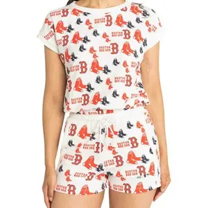 LUSSO Boston Red Sox Allover Print French Terry Shorts