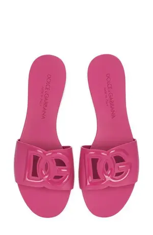 Dolce & Gabbana Bianca Interlock Slide Sandal - Fuchsia