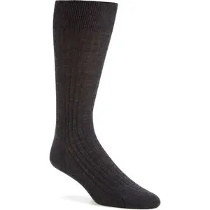 Pantherella Merino Wool-blend Dress Socks - Charcoal