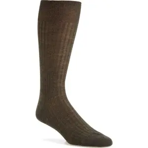 Pantherella Pantherella Merino Wool-Blend Dress Socks Dark Olive Mix