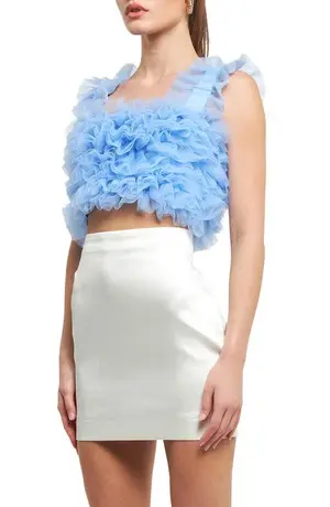Endless Rose Ruffle Tulle Crop Tank