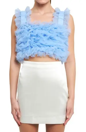 Endless Rose Ruffle Tulle Crop Tank