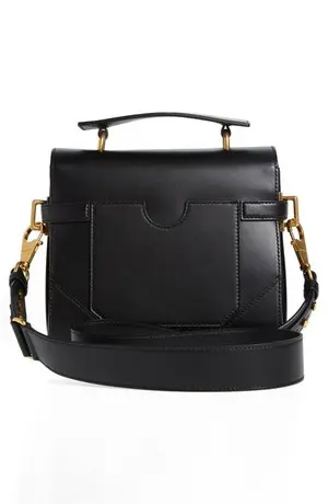 Balmain B-buzz 23 Monogram Leather Top Handle Bag - 0pa Black