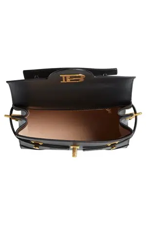 Balmain B-buzz 23 Monogram Leather Top Handle Bag - 0pa Black