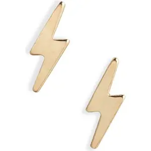 NASHELLE Lightning Bolt Stud Earrings - Yellow Gold Fill