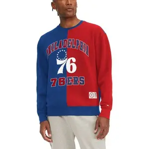 Tommy Hilfiger Royal Philadelphia 76ers Keith Split Pullover Sweatshirt - Red