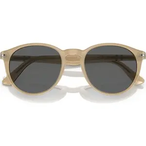 Persol 52mm Round Frame Sunglasses - Opal Beige