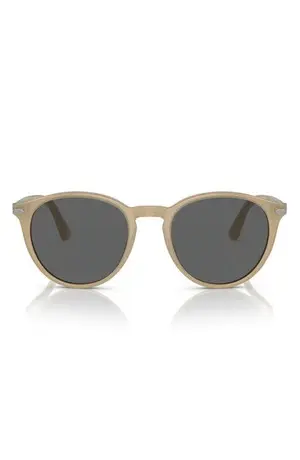 Persol 52mm Round Frame Sunglasses - Opal Beige