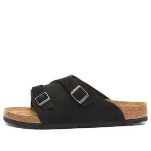BIRKENSTOCK Zurich Suede Slides Black Suede
