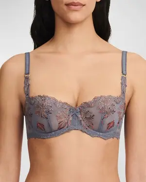 Chantelle Champs Elysees Lace Demi Bra Slate Grey Multic