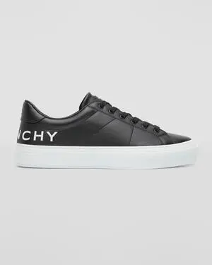 Givenchy Men's City Sport Leather Low-top Sneakers Black/white