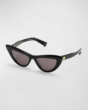 Balmain Monogram Cat-eye Sunglasses - Gld-blk