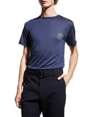 Stefano Ricci Men's Luxury Tech Logo T-shirt - Navy