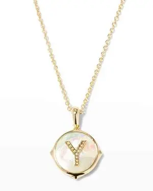 Kendra Scott Letter Disc Pendant Necklace - Y