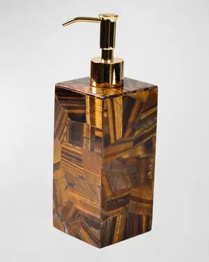 MIKE & ALLY Taj Random Tiger Eye Pump Soap Dispenser - Brown