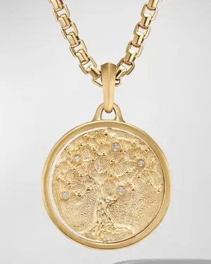 David Yurman David Yurman Duality 18K Gold Diamond Pendant, 30mm G