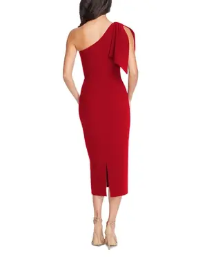Dress The Population Tiffany One Shoulder Midi Dress - Garnet