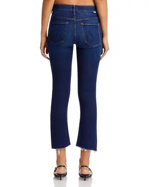MOTHER The Insider High Rise Crop Step Fray Bootcut Jeans - Off Limits