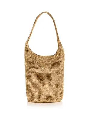 Aqua Metallic Woven Tote - Gold