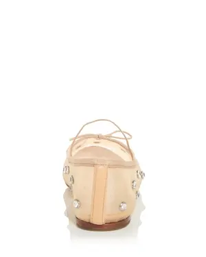 LOEFFLER RANDALL Leonie Embellished Ballet Flats - Tan