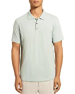 Theory Bron Polo In Cosmos Slub Cotton Dark Stratus