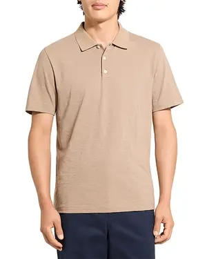 Theory Bron Polo In Cosmos Slub Cotton Feather