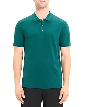 Theory Bron Polo In Cosmos Slub Cotton Foliage