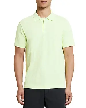 Theory Bron Polo In Cosmos Slub Cotton Lime