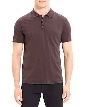 Theory Bron Polo In Cosmos Slub Cotton Malbec