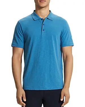 Theory Bron Polo In Cosmos Slub Cotton Midnight