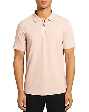 Theory Bron Polo In Cosmos Slub Cotton Rose Dust