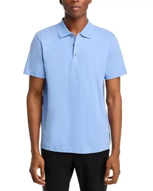 Theory Bron Polo In Cosmos Slub Cotton Seaside