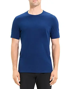 Theory Essential Tee In Cosmos Slub Cotton Blueberry