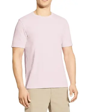 Theory Essential Tee In Cosmos Slub Cotton Craddle Pink